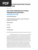 NECO BECE English Studies Past Questions For JSS3 PDF Download | PDF ...