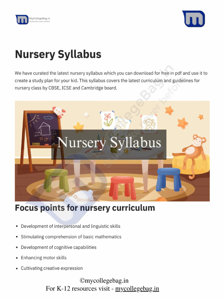 Nursery Syllabus in PDF | PDF