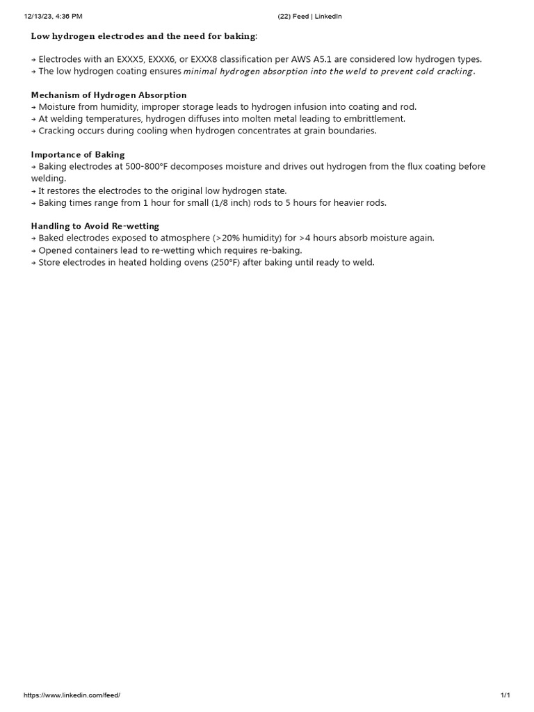 7018 Electrodes Note | PDF