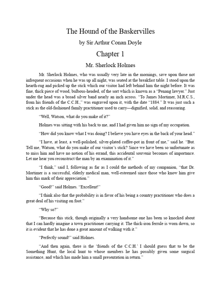 The Hound of The Baskervilles | PDF | Dr. Watson | Sherlock Holmes