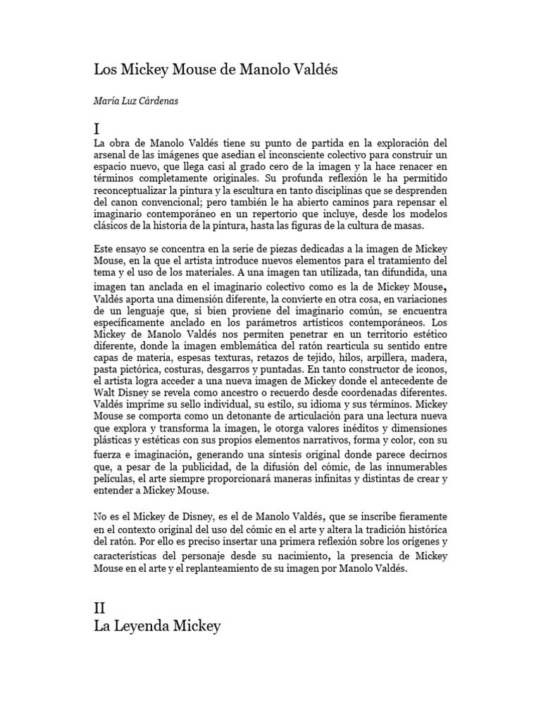 Los Mickey Mouse de Manolo Valdés | PDF | La compañía Walt Disney ...