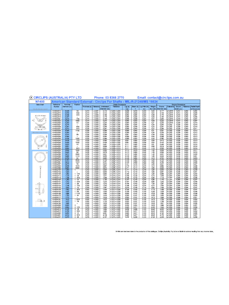 American Standard - External Circlip Groove | PDF