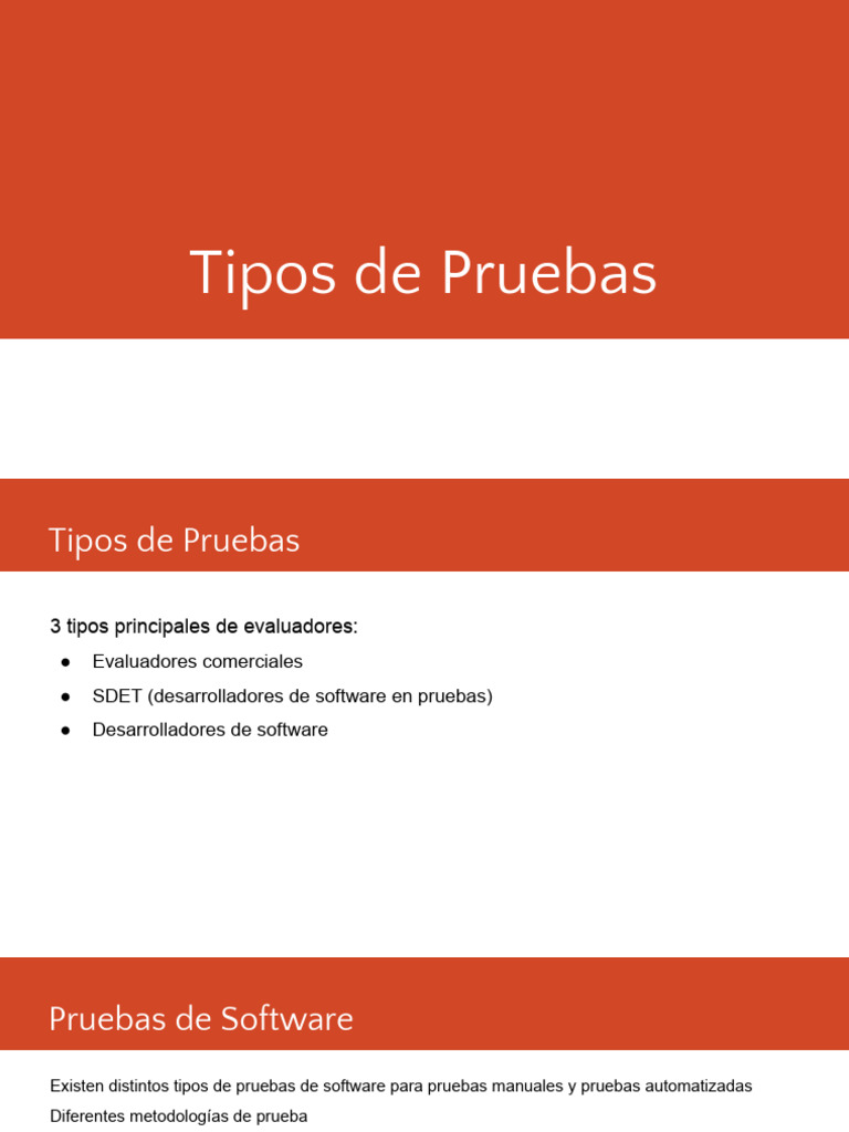 Tipos de Pruebas | PDF | Software | Pruebas de software