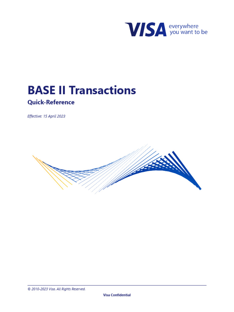 Base II Clearing Transactions Quick Reference Card | PDF | Visa Inc. | American Express