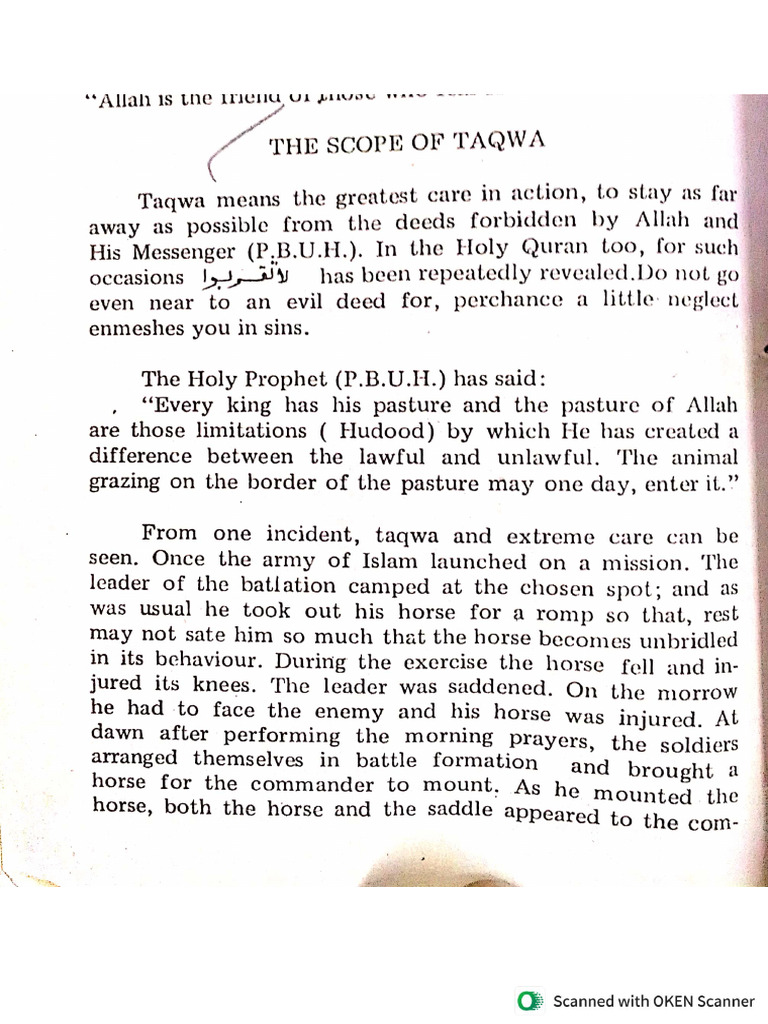 Scope of Taqwa by Abdul Qayyum Natiq (English & Urdu) | PDF