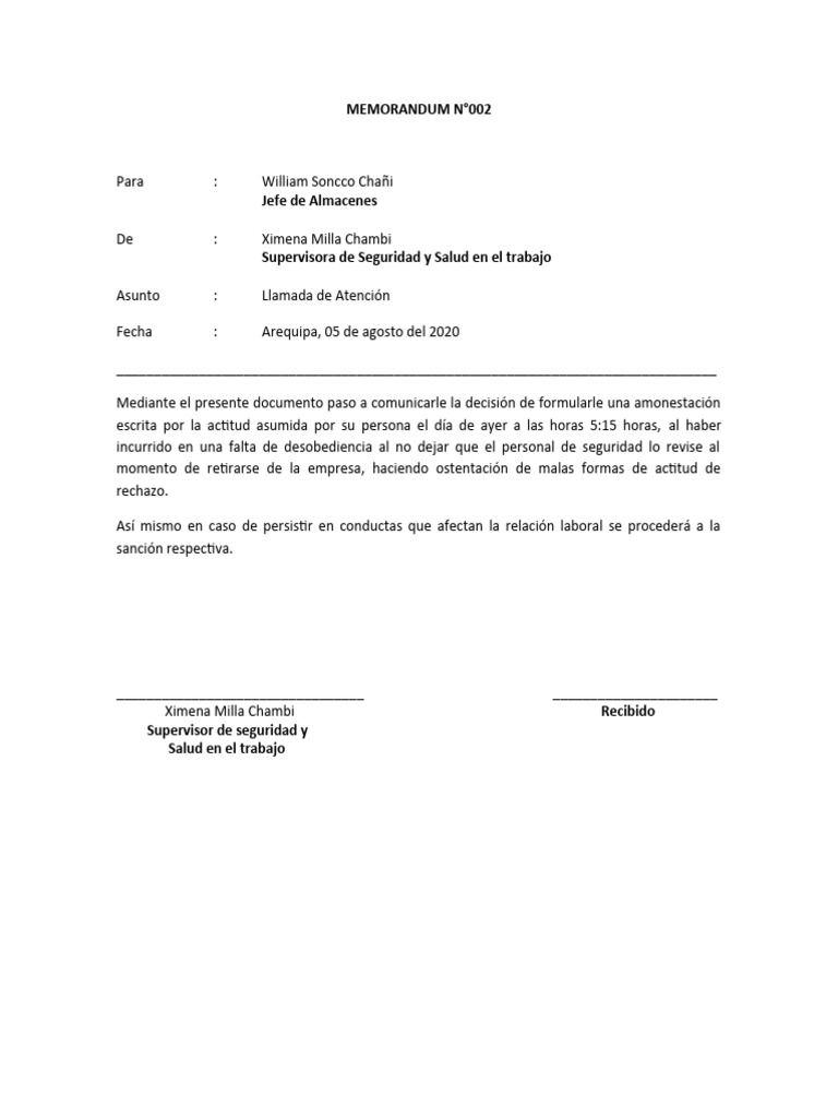 Memorandum N°002 | PDF