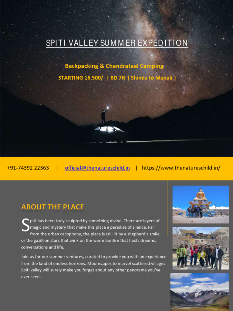 Spiti Valley Backpacking Expedition | PDF | Business | Cooking, Food & Wine