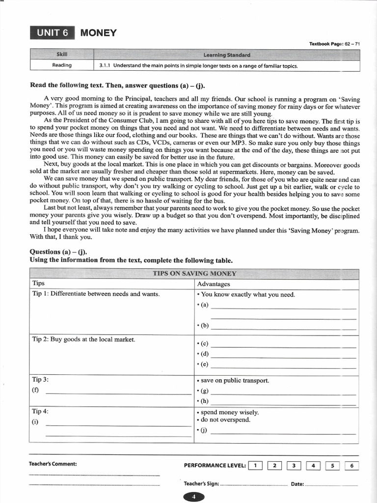 Exercise Money | PDF