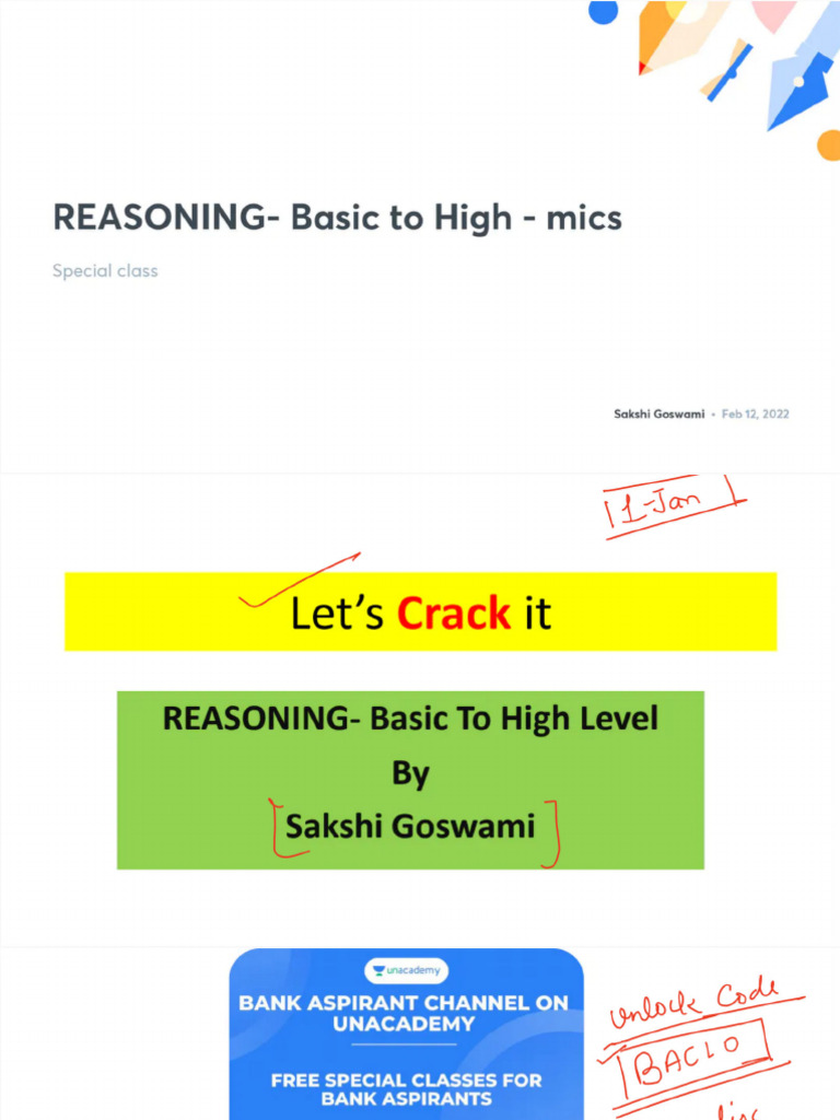REASONING Basic To High Mics With Anno | PDF