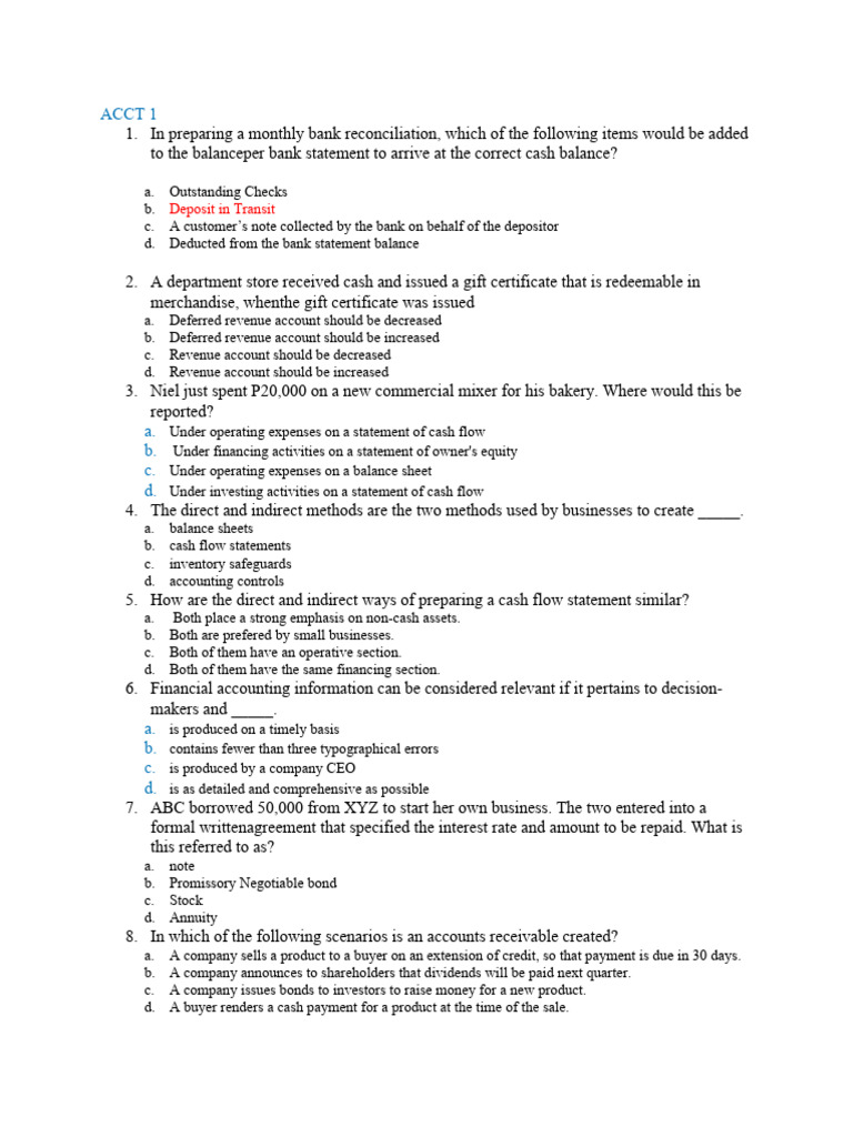 ACCT 1 | PDF | Debits And Credits | Banks
