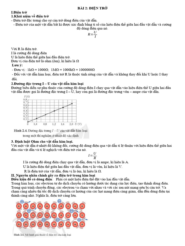 BÀI 2 ĐIỆN TRỞ HS | PDF