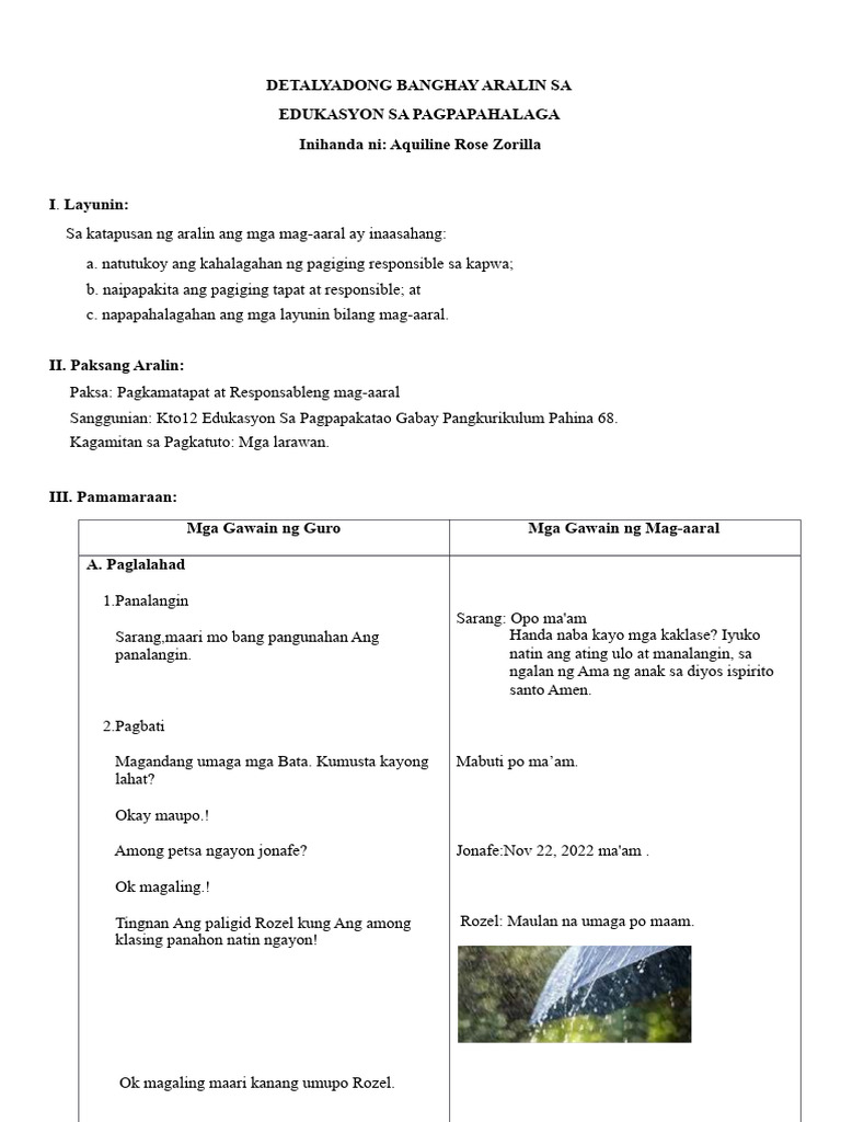 GMRC - Sample of a Detailed Lesson Plan | PDF