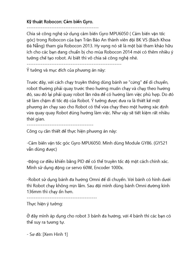 Kỹ thuật Robocon | PDF