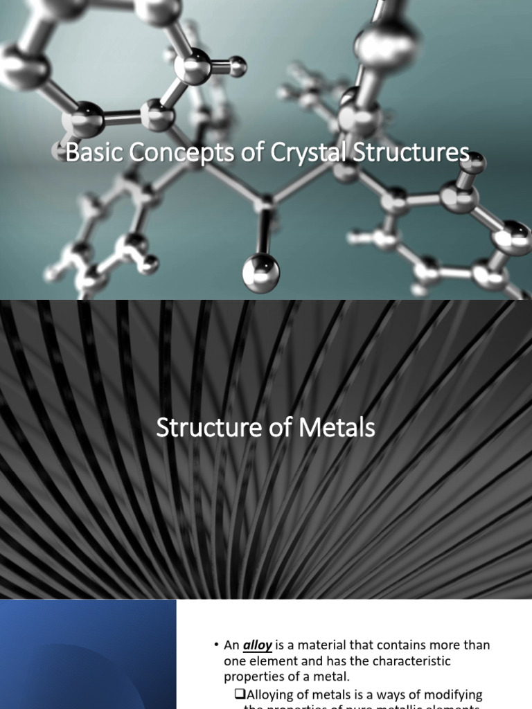 Basic Concepts of Crystal Structures | PDF | Polymers | Alloy