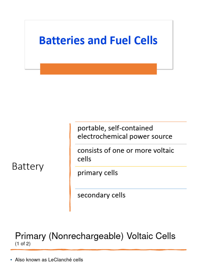 Battery and Fuel Cell Basics | PDF | Lithium Ion Battery | Fuel Cell