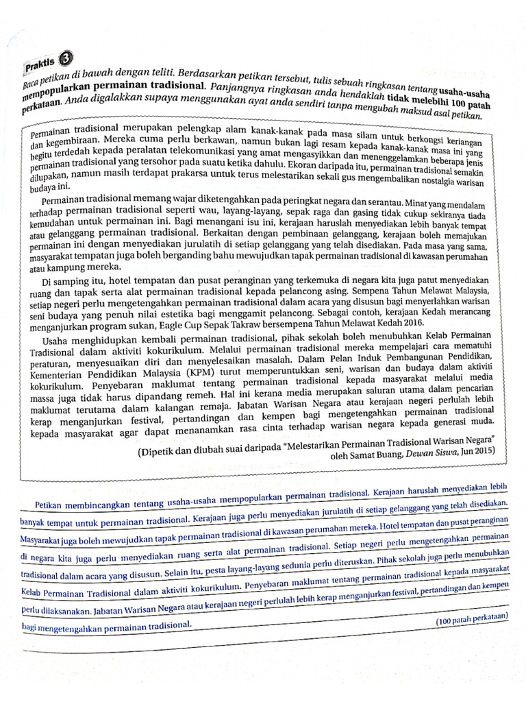 Jawapan Ringkasan Mukasurat 113 | PDF