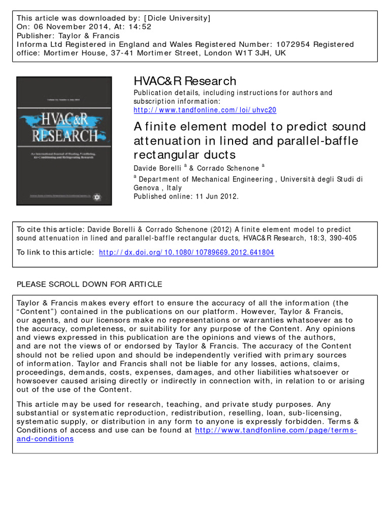 HVAC&R Research: To Cite This Article: Davide Borelli & Corrado ...