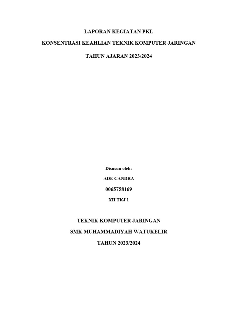 Laporan PKL Ade Candra-1 | PDF | Bisnis