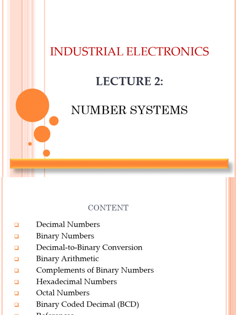 Industrial - Lecture 2 - Number Systems | PDF | Binary Coded Decimal | Decimal