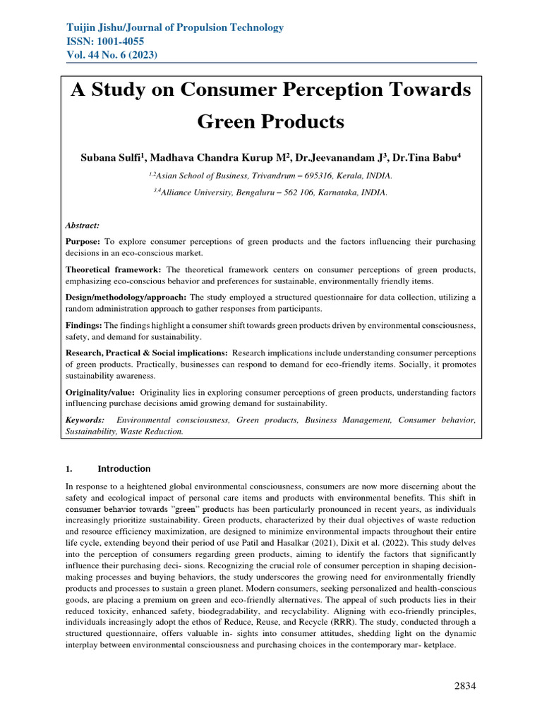 Consumer Perception of Green Products | PDF | Analysis Of Variance | P ...