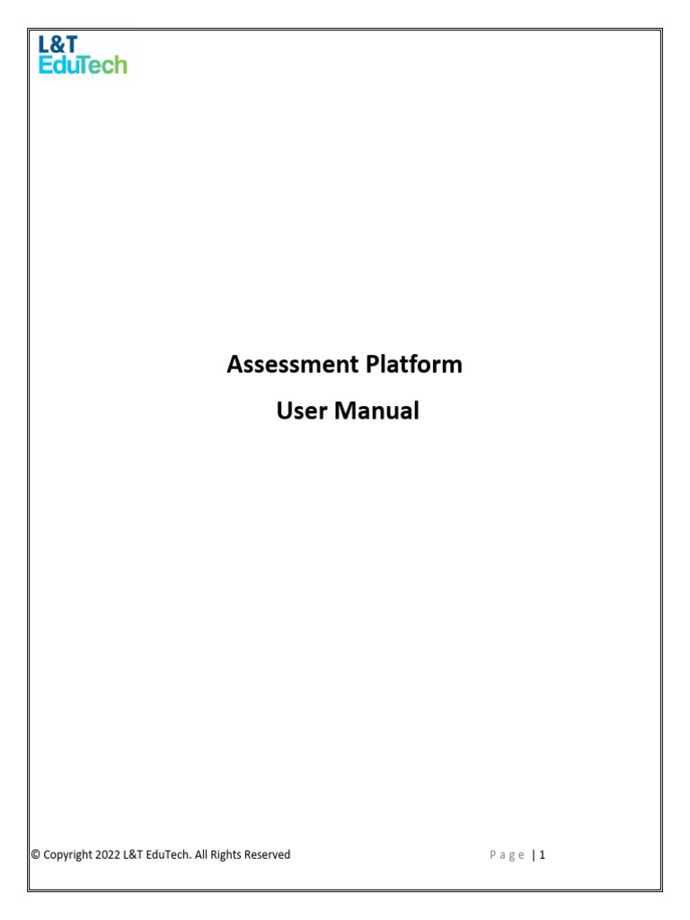 Assessment Platform User Manual | PDF | Password | Software