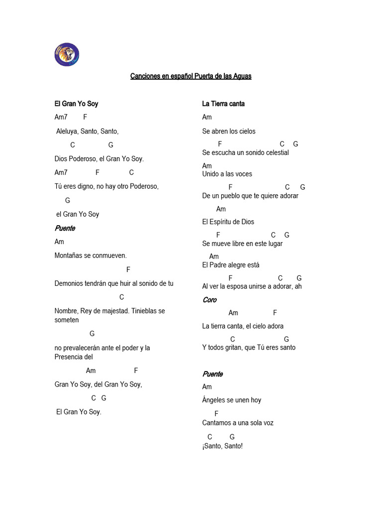 Canciones en Español Puerta de Las Aguas | PDF