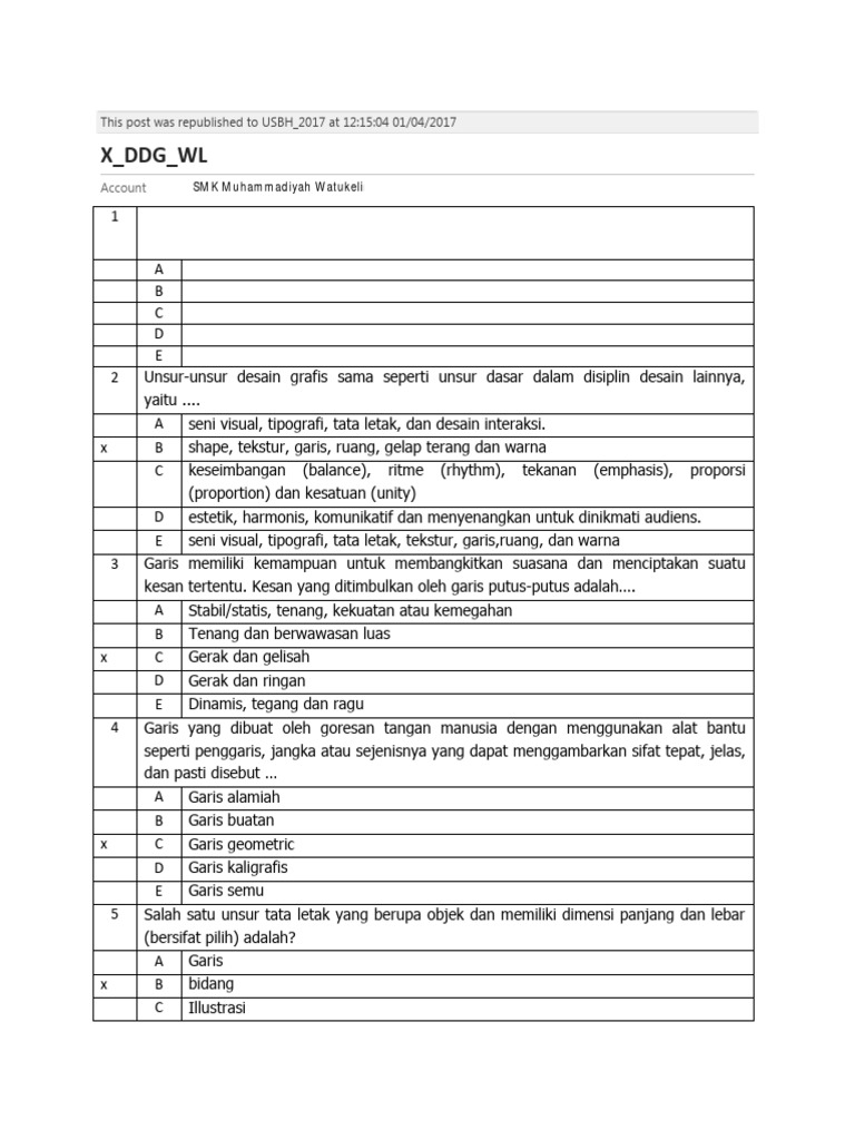 5.Soal-X-DASAR DESAIN GRAFIS - WL | PDF