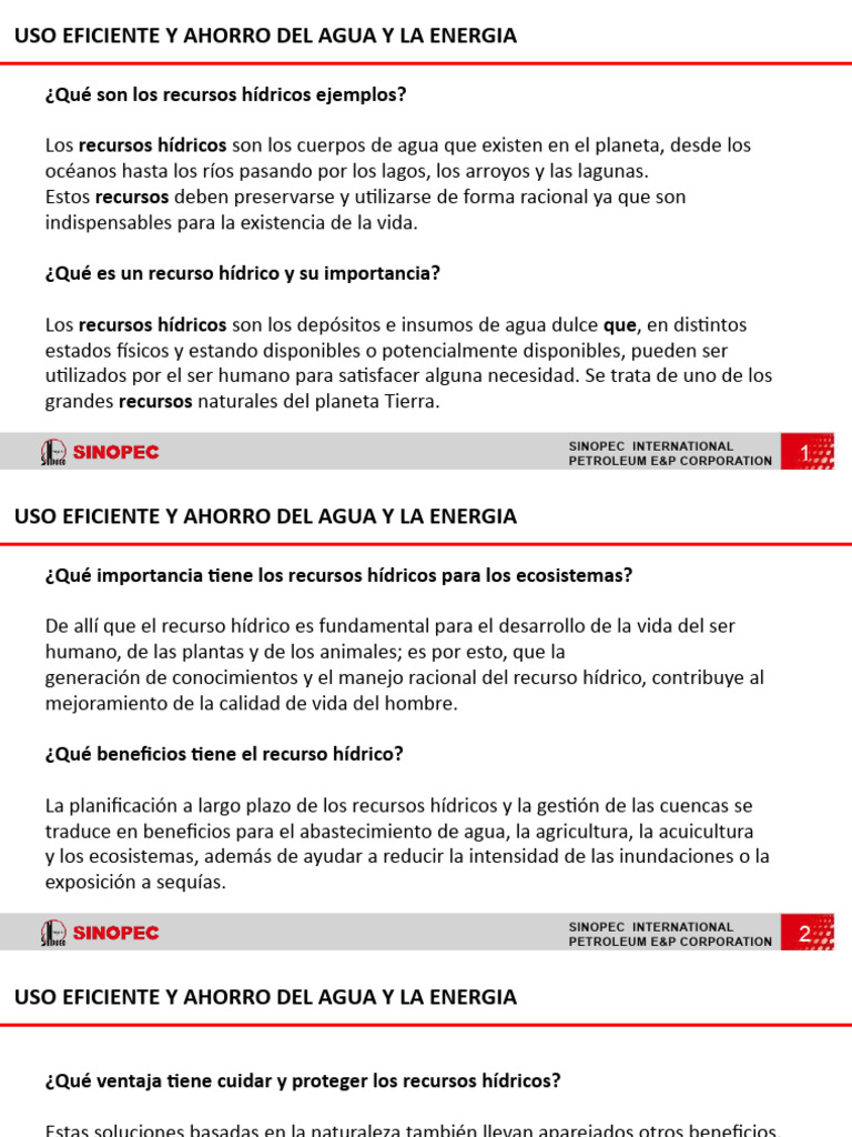 Uso Eficiente y Ahorro de Agua y Energia PECA#1 | Descargar gratis PDF | Agua | Recursos hídricos