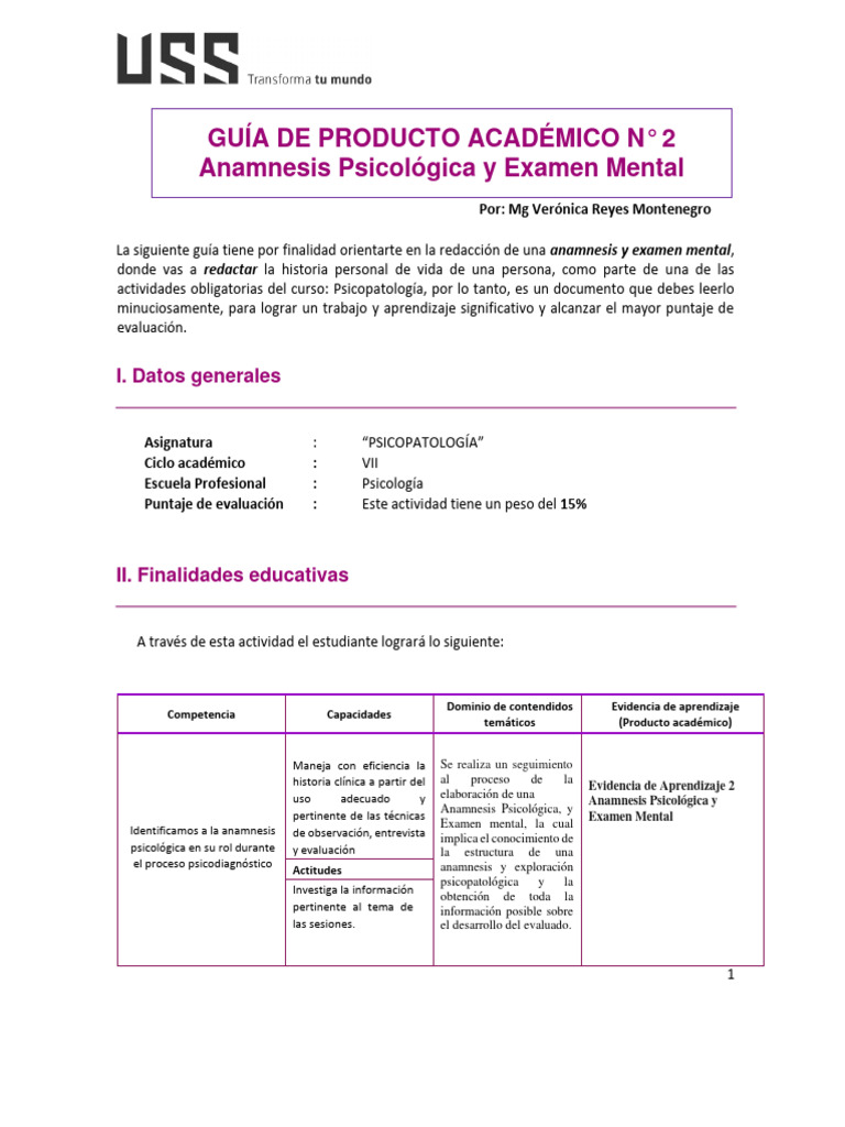 GuÃ - A PA2 Psicopato 202401 | PDF | Evaluación | Sicología