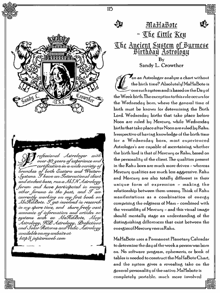 Mahabote - Burmese Astrology | PDF | Planets In Astrology | Planets