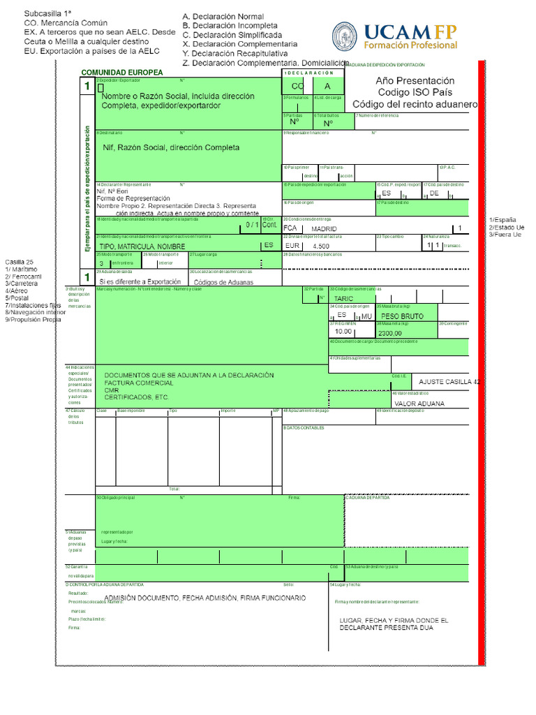 modelo dua exportación | PDF