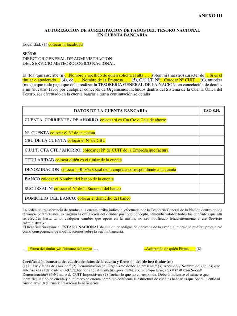 Guia para Completar Anexo II y III | PDF | Bancos | Documento de identidad