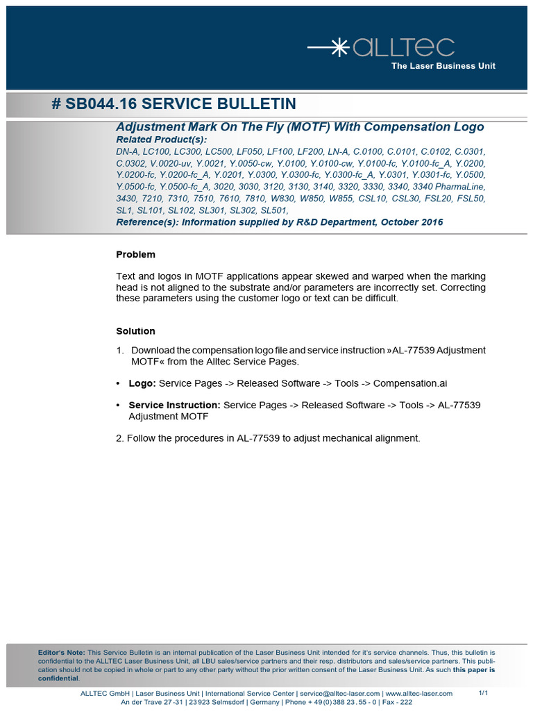 SB044.16 Adjustment MOTF With Compensation Logo | PDF | Computing ...