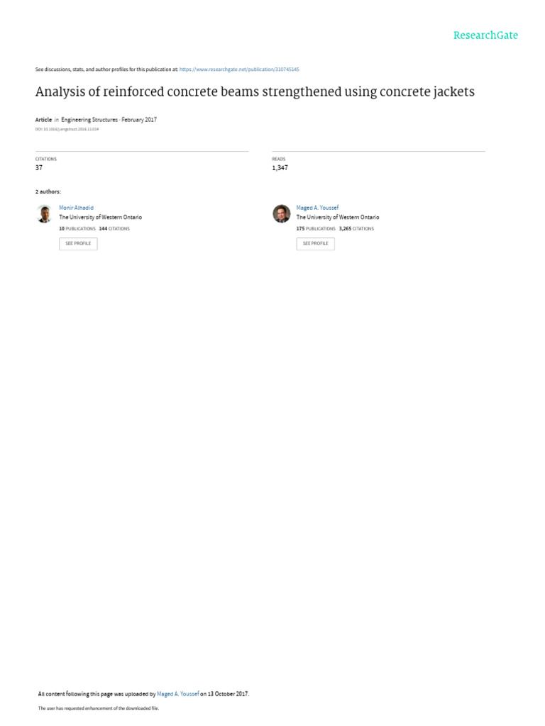 Analysisof Reinforced Concrete Beams Strengthenedusing Concrete Jackets ...