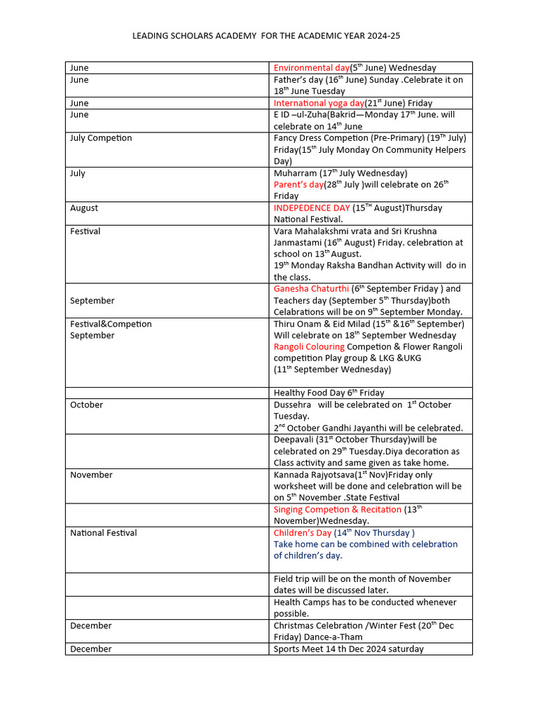 LSA Event and Festival List | PDF | Observances | Traditions