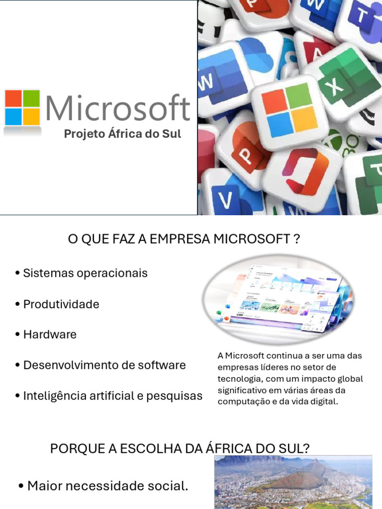 Microsoft e o Projeto África do Sul | PDF | Microsoft | Empreendedorismo