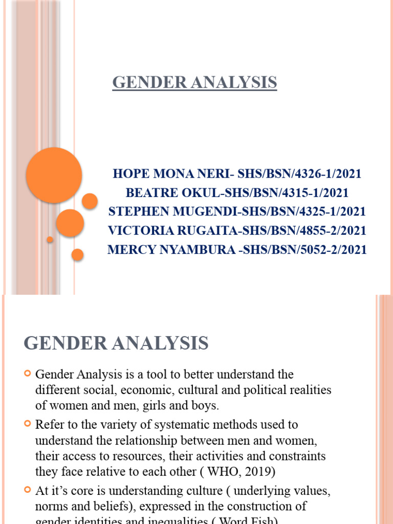 Gender Analysis | PDF | Gender | Gender Studies