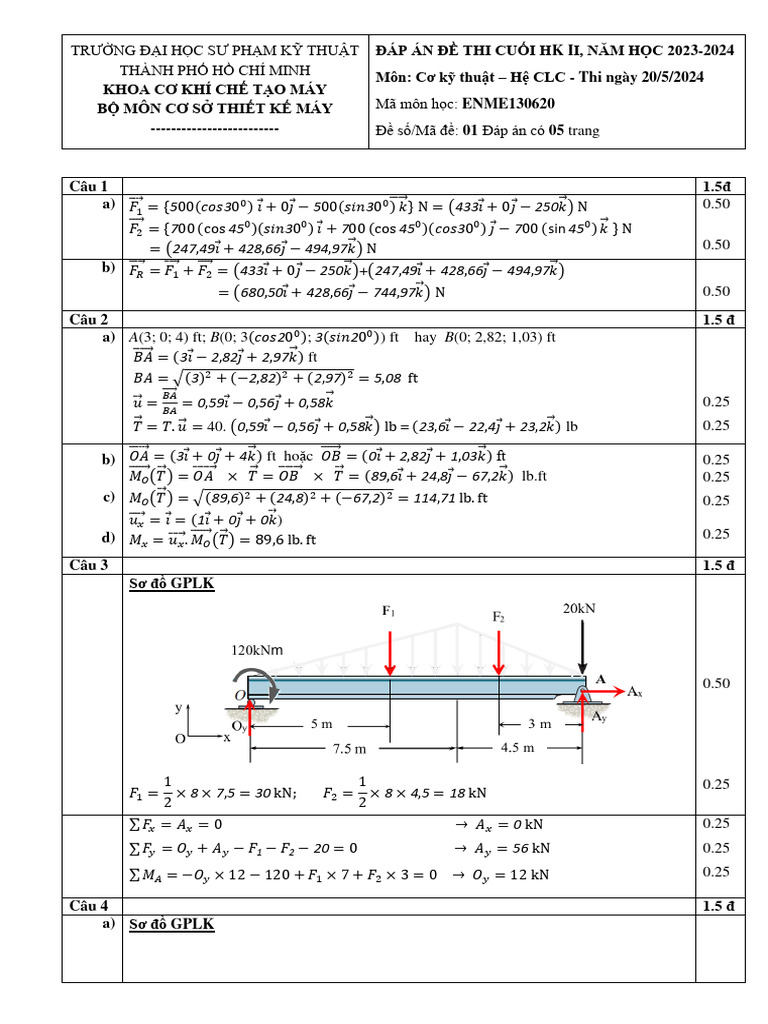 ĐA đề CKT kì II năm 2023-2024 (Final) | PDF