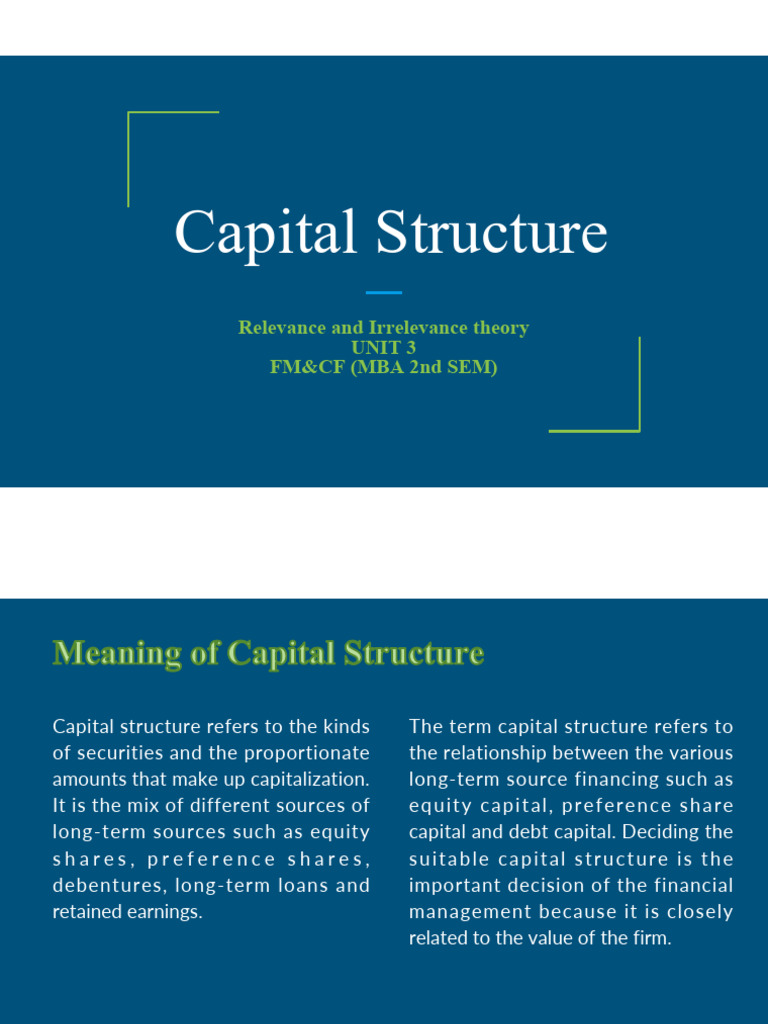 Capital Structure Part 1 | PDF | Cost Of Capital | Capital Structure
