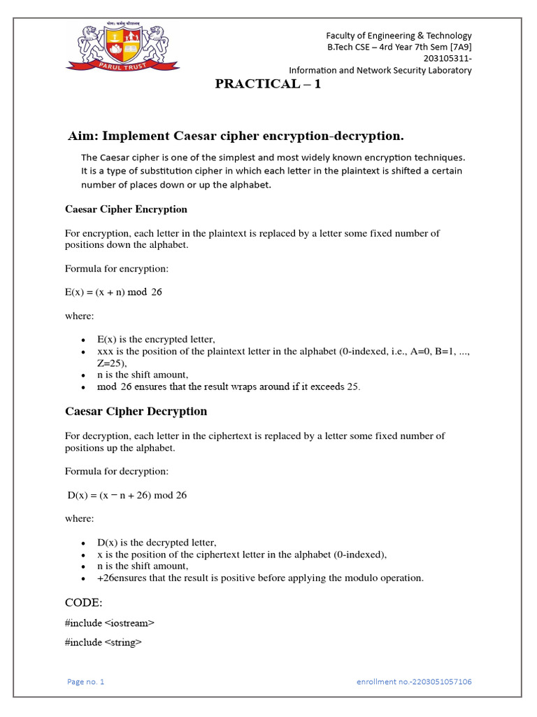 Ins Practical-1 Ins1,2,3 | PDF | Cipher | Encryption