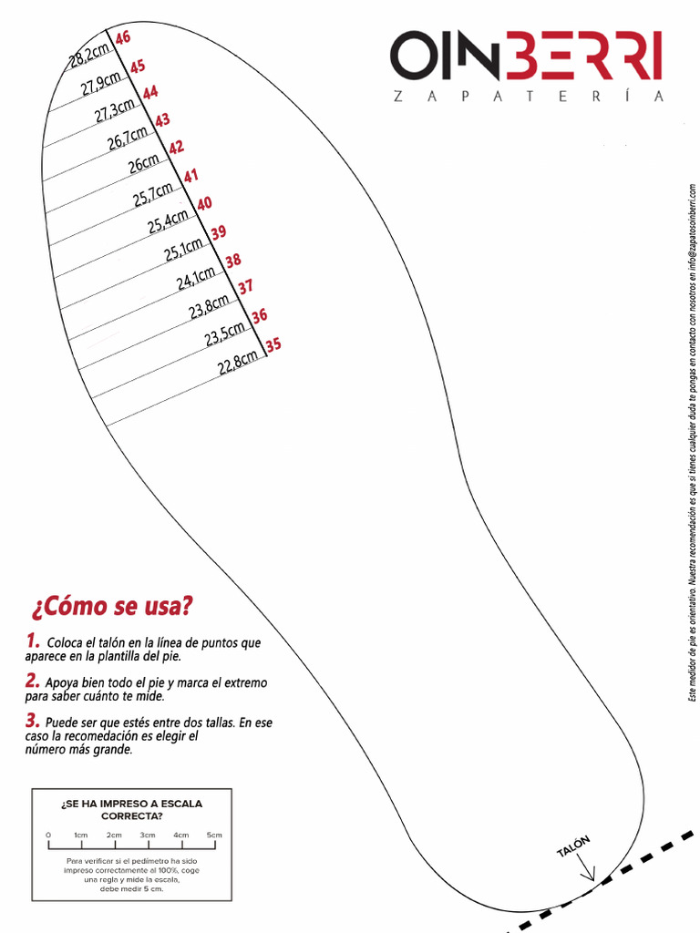 Pedimetro Oinberri Zapateria Medidor Pie | PDF