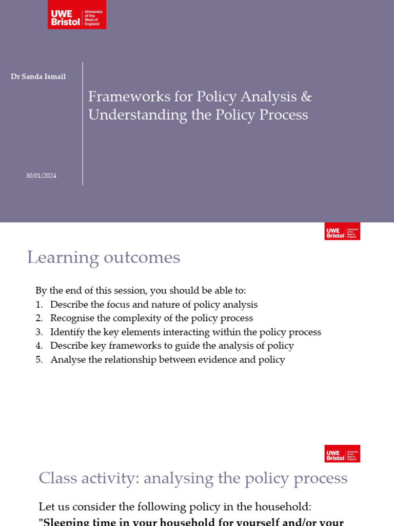 03 - Frameworks For Policy Analysis - 2023 BB | PDF | Policy | Policy ...