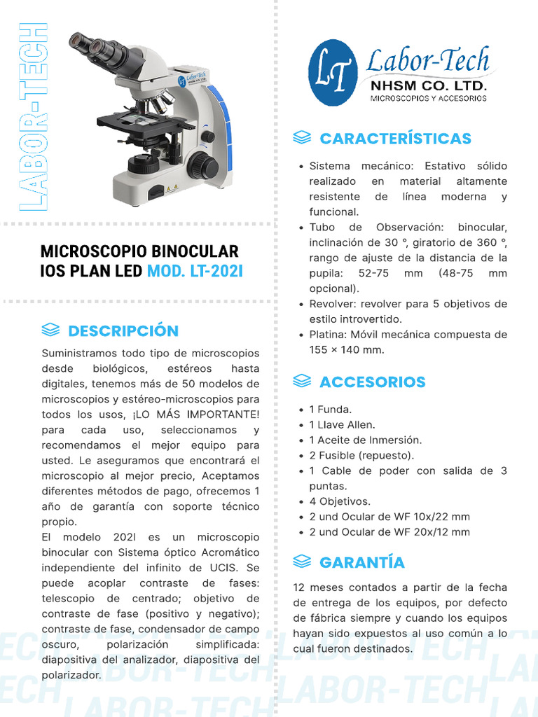 Microscopio - Binocular - Ios - Plan - Led - Mod - LT - 202i - 1 Mod ...