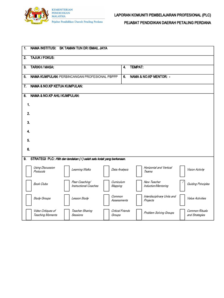 Contoh Borang PLC | PDF
