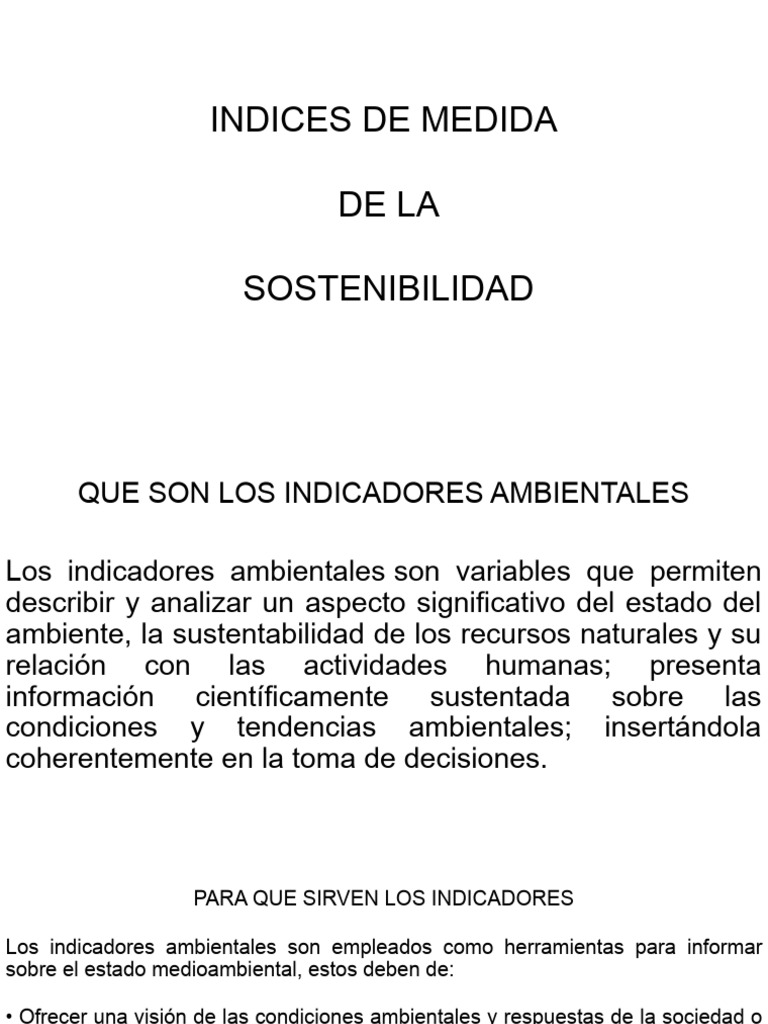 Clase 11 - Indices de Medida de La Sostenibilidad | PDF | Relaciones ...