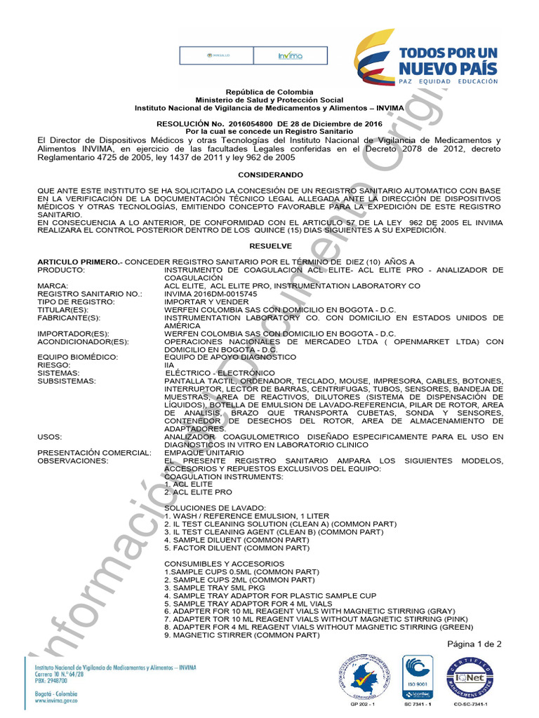 Analizador de Coagulacion - Instrumentation Laboratory | PDF | Medicina | Programas sociales
