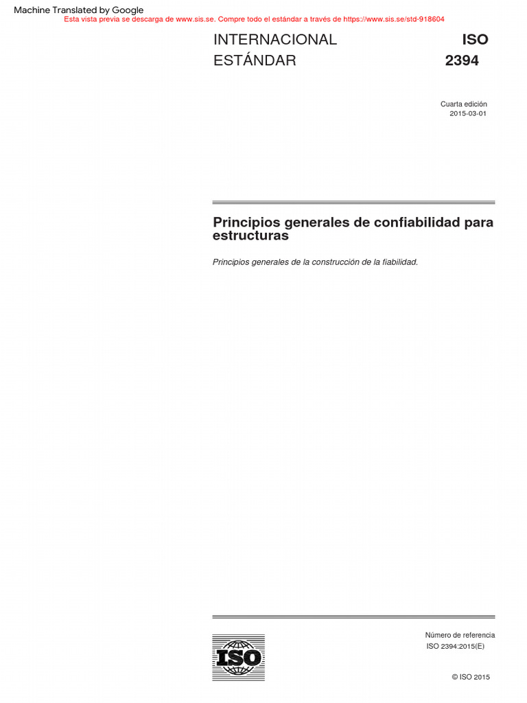Iso 2394 2015 en PDF | PDF | Ingeniería de confiabilidad | Organización ...