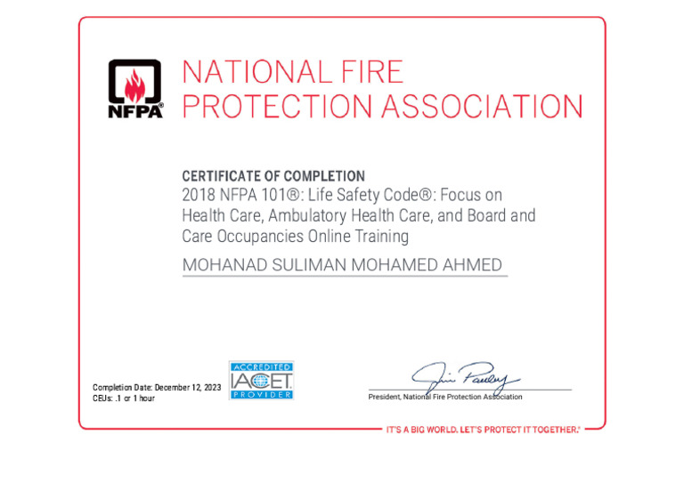 NFPA 101 - Eng. Muhanned Suliman | PDF