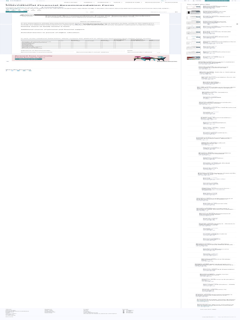 International Financial Recommendation Form - PDF - Cognition - Behavior Modification | PDF