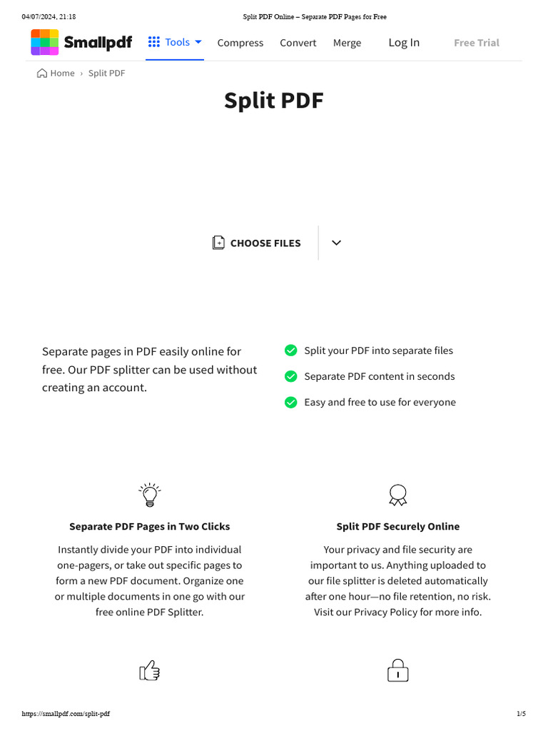 5split PDF Online - Separate PDF Pages For Free | PDF | Information ...